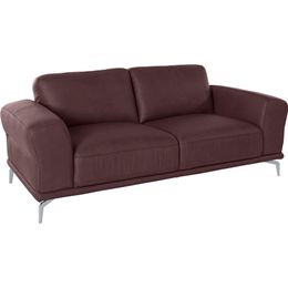 2-Sitzer W.Schillig, B:192cm H:78cm T:94cm, braun, Sofas, "montanaa", mit Metallf&uuml;&szlig;en in Silber matt, Breite 192 cm