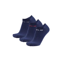Replay Damen Sneakersocken "Socken 3er Pack", Gr. 35, blau, Obermaterial: 75% Baumwolle CO. 15% Polyester PES. 9% Polyamid PA. 1% Elasthan EL., Socken