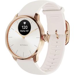 Withings Smartwatch "ScanWatch Light 37mm RoseGold, Akku bis 35 Tage, 50 M Wasserdicht", rosa, Smartwatches, Leicht, elegant, langlebig, hybride, für