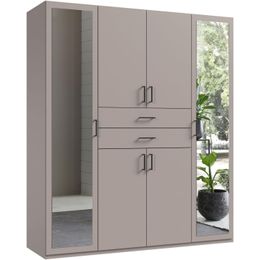 Kleiderschrank wimex, B:180cm H:207cm T:58cm, schwarz, Kinderzimmer, Schränke, "Diver Drehtürenschrank mit Spiegel, 180, 225 o. 270cm breit",