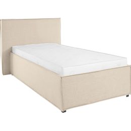 Polsterbett, B:133cm L:213cm, beige, LeGer Home by Lena Gercke, 100% Polyester, Betten, "Isaline", wahlweise ohne Matratze oder mit 3 Matratzenarten,