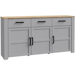 Sideboard FORTE, B:166cm H:87,2cm T:42cm, grau, Wohnzimmer, Sideboards, "Bohol", Breite 166 cm