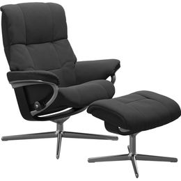 stressless "Mayfair" Set, Relaxsessel mit Hocker, mit Hocker, mit Cross Base, Gr&ouml;&szlig;e S, M & L, Holzakzent Schwarz