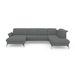 Sit & More Wohnlandschaft SIT & MORE, B:338cm H:84cm T:207cm, grau, Sofas, "Fashion U-Form", wahlweise mit Kopfteilverstellung, Vorziehsitz, motorisch,