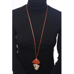 Damen Lange Kette "Beate", braun, Basic, Collezione Alessandro, Metall, Halsketten, mit opulenten Behang
