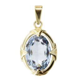 OSTSEE-SCHMUCK Damen Kettenanh&auml;nger "- Winola 14x10 - Gold 333/000 - sy. Aquamarin", Gelbgold 333, gold, Gelbgold 333, Schmuckanh&auml;nger