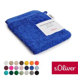 Waschhandschuh s.Oliver, B:16cm L:21cm, blau, Walkfrottier, Baumwolle, Handt&uuml;cher, "s.Oliver, Premium Qualit&auml;t, 600 gr/m&sup2;, auch als Sets erh&auml;ltlich",