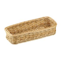 Kesper Besteckkorb "Geflecht, 5er Set", H:5,5cm L:28cm T:11,5cm, braun, Besteckk&ouml;rbe, aus Vollkunststoff, PE