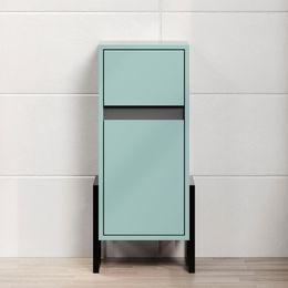 Unterschrank Welltime, B:36cm H:80cm T:35cm, blau, FSC-zertifizierter Holzwerkstoff, Badezimmer, Schr&auml;nke, "Malcesine", Badkommode in Dunkelt&uuml;rkis