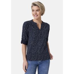 STOOKER WOMEN Damen 3/4-Arm-Shirt "MARIE Print Shirt Bluse 3/4-Arm", blau, Gr. S, Jersey, 100% Baumwolle, Shirts, Regular Fit Shirt Bluse Baumwolle