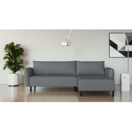 Ecksofa Home Affaire, B:233cm H:82cm T:177cm, grau, 100% Polyester, Wohnzimmer, Sofas, "Glandine", L-Form