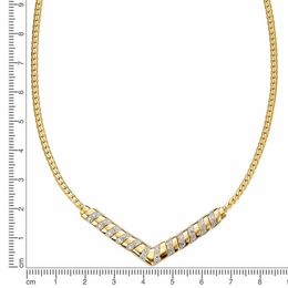Firetti Damen Kette ohne Anh&auml;nger "Schmuck Geschenk Silber 925 Halsschmuck Halskette", Diamanten Silber 925 (Sterlingsilber), L: 47 B: 6mm, gold,