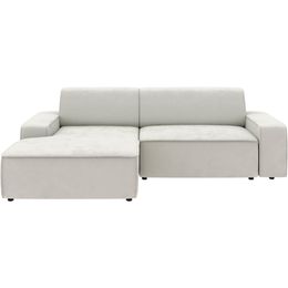 Ecksofa Trendmanufaktur, B:246cm H:73cm T:162cm, wei&szlig;, 100% Polyester, Wohnzimmer, Sofas, "Graz, wahlweise mit Sitzvorschub und Bettkasten, L-Form,