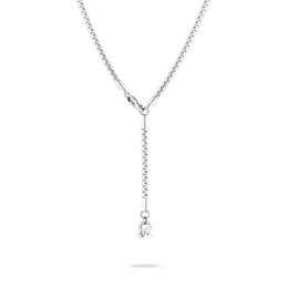 ECHTZEIT Damen Kette mit Anhänger "Schmuck Geschenk Edelstahl Halskette The Sleek One", Edelstahl, L: 56 B: 2mm, silber, Edelstahl, B:2mm, Halsketten