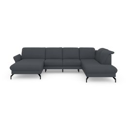 Sit & More Wohnlandschaft SIT & MORE, B:338cm H:84cm T:207cm, grau, Sofas, "Fashion U-Form", wahlweise mit Kopfteilverstellung, Vorziehsitz, motorisch,