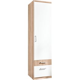 Kleiderschrank Priess, B:48cm H:193cm T:56cm, wei&szlig;, Holzwerkstoff, Schlafzimmer, Schr&auml;nke