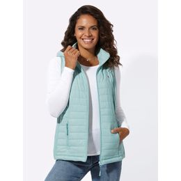 Casual Looks Damen Steppweste, gr&uuml;n, Gr. 44, unifarben, 100% Polyester, Wattierung:100% Polyester, Westen