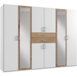 Kleiderschrank wimex, B:270cm H:207cm T:58cm, weiß, Kinderzimmer, Schränke, "Diver Drehtürenschrank mit Spiegel, 180, 225 o. 270cm breit", Bestseller