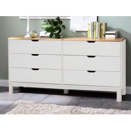 Kommode Home Affaire, B:150cm H:75cm T:39cm, beige, Massivholz, Schlafzimmer, Sideboards, "Post", massives Kiefernholz, mit vielen