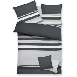 Bettw&auml;sche s.Oliver, grau, Renforc&eacute;, Obermaterial: 100% Baumwolle, Bettw&auml;sche, "Fenja in Gr. 135x200 oder 155x220 cm", gestreifte Bettw&auml;sche, mit