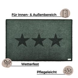 Hanse Home Fu&szlig;matte "Sterne, T&uuml;rmatte" rechteckig 7 mm H&ouml;he Schmutzfangmatte, Innen und Au&szlig;en, Rutschfest, Wetterfest, Waschbar