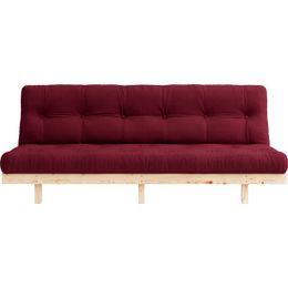 Schlafsofa Karup Design, B:190cm H:73cm T:99cm, rot, 80% Baumwolle + 20% polyester, Kinderzimmer, Sofas, "Lean", mit Bettfunktion und Futonmatratze