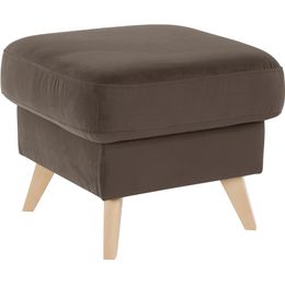 Hocker, B:56cm H:45cm T:56cm, grau, exxpo - SOFA FASHION, Samtvelours (100% Polyester);Webvelours (100% Polyester), Wohnzimmer, Hocker, "Nappa mit