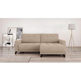 Ecksofa Home Affaire, B:234cm H:93cm T:174cm, beige, 100% Polyester, Wohnzimmer, Sofas, "FAIRVIEW mit verstellbaren Rückenlehne, Maße B/T/H:
