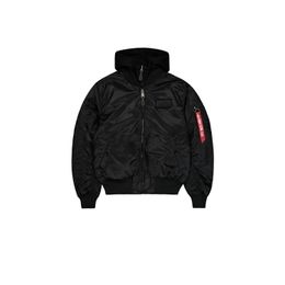 Herren Bomberjacke "MA-1 D-Tec Sleeve Embroidery", schwarz, Gr. XXL, Alpha Industries, Obermaterial: 100% Nylon, Futter: 100% Nylon, Kapuze: 75%