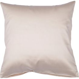 Kissenbezug Janine, B:80cm L:80cm, beige, Mako-Satin, Mako-Satin, Kissenbez&uuml;ge, "Colors Mako Satin", mit Rei&szlig;verschluss, uni Kissenh&uuml;lle, feinf&auml;dig,