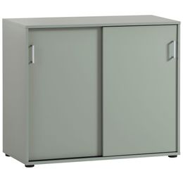 Aktenschrank Welltime, B:100,1cm H:83,6cm T:41cm, gr&uuml;n, FSC-zertifizierter Holzwerkstoff, B&uuml;ro, Schr&auml;nke, "Baku", 100x63 cm, Schiebet&uuml;ren, Made in