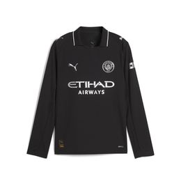 Puma Mädchen Trainingsshirt "Manchester City 25/26 Langarm-Auswärtstrikot Jugendliche", schwarz, Gr. 152, Obermaterial: 100% Polyester; Rippe: 100%