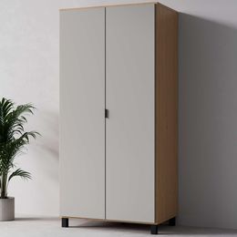 Kleiderschrank VOX, B:92,5cm H:189,5cm T:55cm, grau, Spanplatte, Kinderzimmer, Schränke, "SIMPLE, Wäscheschrank mit 5 Einlegeböden und 2