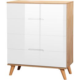 Schubkastenkommode Andas, B:76cm H:94,5cm T:39,5cm, weiß, FSC-zertifizierter Holzwerkstoff, Sideboards, "Lund Schlafzimmerschrank Wäscheschrank mit