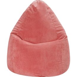 Sitzsack SITTING POINT, B:70cm H:110cm T:70cm, rot, 100% Polystyrol, Kinderzimmer, Sitzsäcke, "BeanBag Cordone XL", Kord