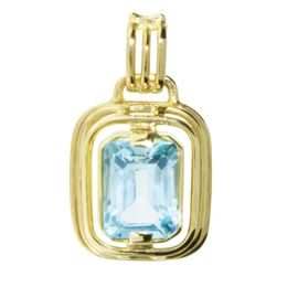 OSTSEE-SCHMUCK Damen Kettenanh&auml;nger "- Sinah - Gold 333/000 - sy. Aquamarin", Gelbgold 333, gold, Gelbgold 333, Schmuckanh&auml;nger