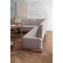 Eckbank, B:264cm H:91cm T:197cm, braun, exxpo - SOFA FASHION, NaturLeder;Strukturstoff (Zusammensetzung: Polyester 100%);Luxus-Microfaser