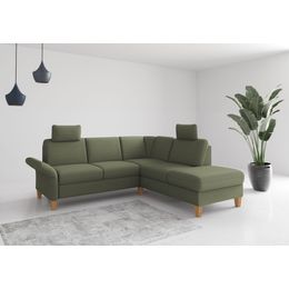 Ecksofa Home Affaire, B:240cm H:90cm T:216cm, grün, 95% Polyester 5% Polyamid, Wohnzimmer, Sofas, "Rochelle, L-Form", wahlweise mit