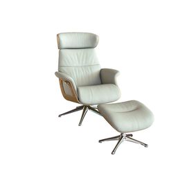 Relaxsessel FLEXLUX, B:83cm H:112cm T:125cm, wei&szlig;, 100% Echteder, Wohnzimmer, Sessel, "Clement R&uuml;cken u. Kopfverstellung, ergonomisch, Airchannels",