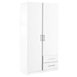 Kleiderschrank wimex, B:90cm H:198cm T:58cm, weiß, Schlafzimmer, Schränke, "Cliff klassischer Multifunktionsschrank mit Schubladen",