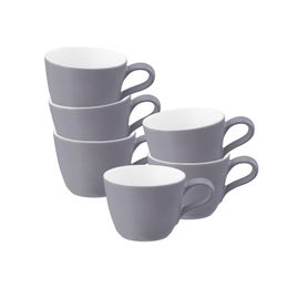 Seltmann Weiden Espressotasse "Espressotassen Life Fashion 90 ml 6er Set", 6 tlg.elegant grau, Trinkgef&auml;&szlig;e