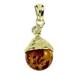 OSTSEE-SCHMUCK Damen Kettenanh&auml;nger "OSTSEE-SCHMUCK Anh&auml;nger Mia Anh&auml;nger Mia", 30 x 12mm, Gelbgold 333, 3,6 g, gelb, Gelbgold 333, Schmuckanh&auml;nger