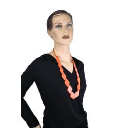 Damen Lange Kette "Raute", orange, Basic, Collezione Alessandro, Holz, Halsketten, aus Holzperlen in Rautenform