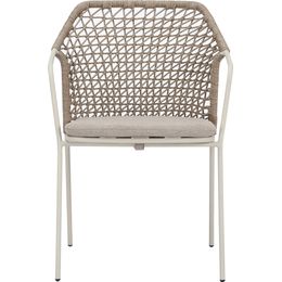 Gartenstuhl Best, B:58,5cm H:83,5cm T:60cm, beige, Stahl, Stühle, "Burano", Outdoor Dining Stuhl