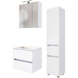 Badm&ouml;bel-Set Welltime, wei&szlig;, Holzwerkstoff, Kastenm&ouml;bel-Sets, "Welltime M&ouml;bel Baabe Waschtisch-Set 3tlg. oder 5tlg.", ged&auml;mpfte Scharniere und