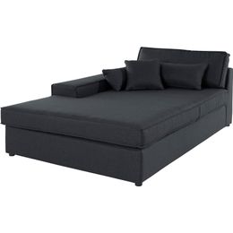 Ottomane OTTO HOME, B:130cm H:75cm T:190cm, grau, Baumwollmix (60% Baumwolle/40% Leinen);Struktur fein (100% Polyester);Samtoptik (100% Polyester),