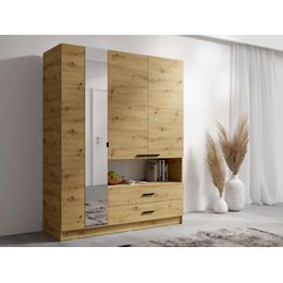 Kleiderschrank Home Affaire, B:158,3cm H:200,5cm T:55cm, braun, Melamin, Jugendzimmer, Schr&auml;nke, "LAREDO W&auml;scheschrank komplette Innenausstattung,