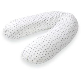 Träumeland Stillkissen TRÄUMELAND, B:16cm H:10cm L:180cm, weiß, Baumwolle, Elasthan, Funktionskissen, "Stillkissen elastisch weiß mit grauen Sterne"