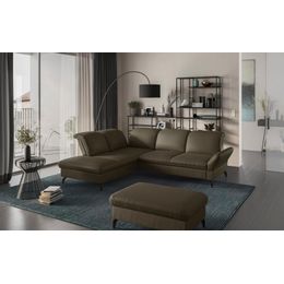 Sit & More Ecksofa SIT & MORE, B:288cm H:88cm T:242cm, gr&uuml;n, 100% Polyester, Wohnzimmer, Sofas, "Leandro L-Form", Wahlweise mit Bett-, Kopfteil - und