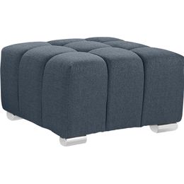 Hocker, B:71cm H:42cm T:71cm, blau, exxpo - SOFA FASHION, Struktur (100% Polyester);Webvelours (100% Polyester), Wohnzimmer, Hocker, "Elias